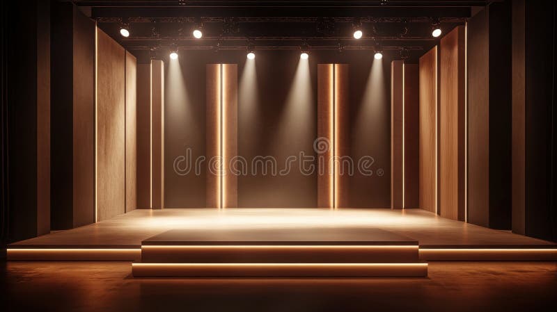 A Modern Stage Setup with Dramatic Lighting, Ideal for Performances or ...