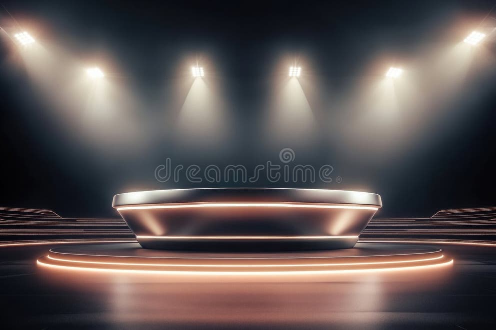 Modern Stage Setup with Dramatic Lights for a Performance or ...