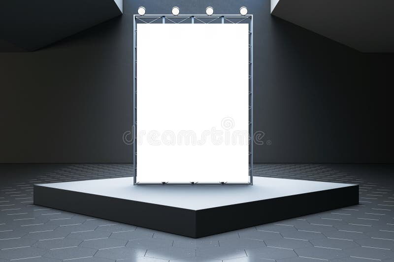 Modern Stage Setup with a Large Blank Panel for Presentations or ...