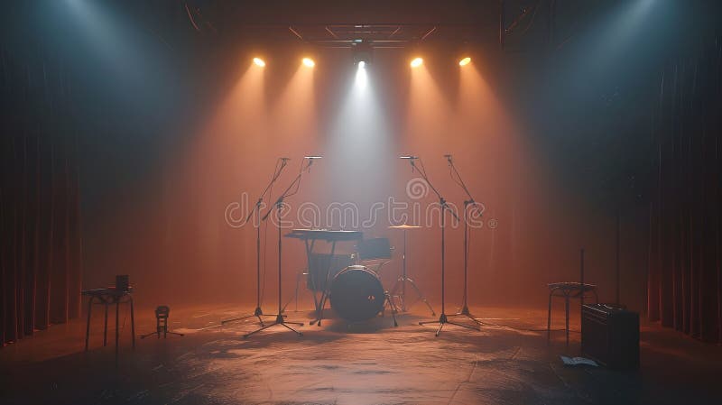 Modern Stage with Spotlight for Music Performance Stock Illustration ...