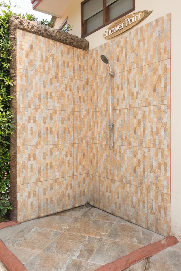 Modern stainless shower stock photo. Image of room, cold - 73252192