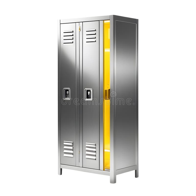 Modern Stainless Steel Locker with Yellow Interior: a Sleek and Secure ...