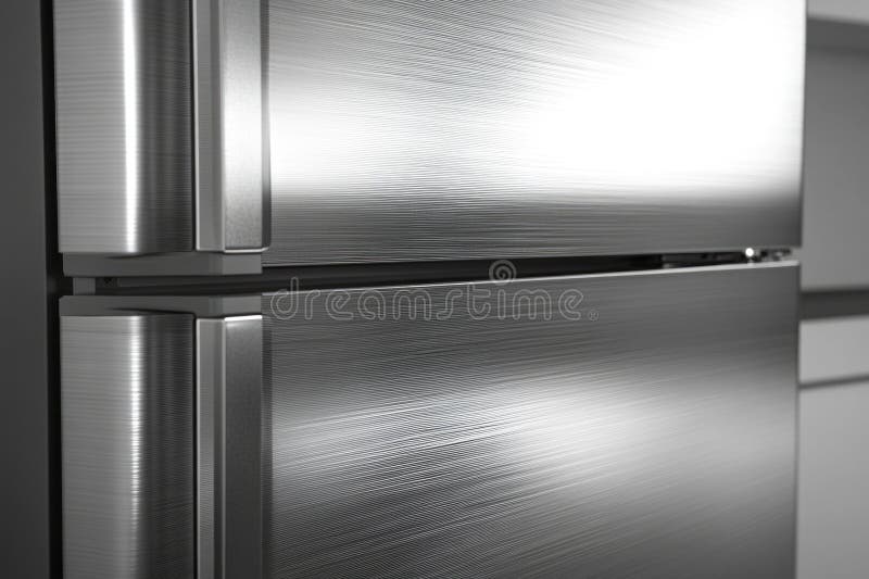 A Modern Stainless Steel Refrigerator Freezer Sitting in a Kitchen ...
