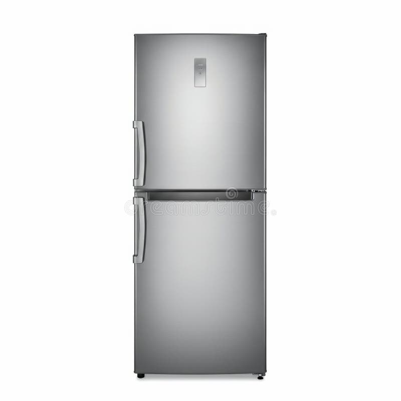 Modern Stainless Steel Refrigerator with Top Freezer Stock Illustration ...