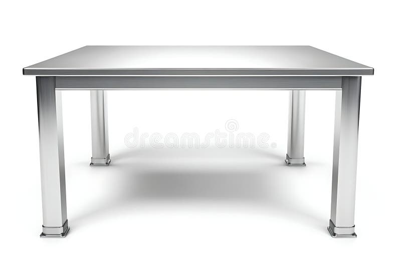 Modern Stainless Steel Table with Square Legs Stock Illustration ...
