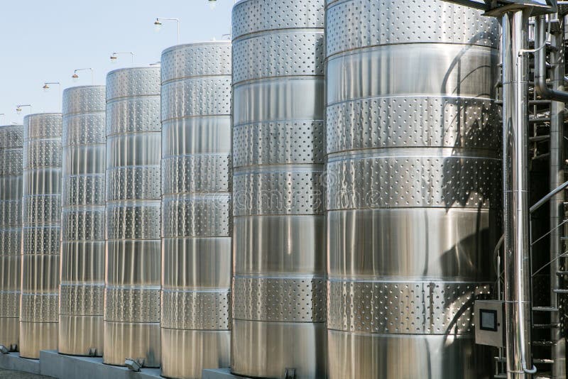 Stainless Steel Tank at the Winery for Wine Maturation Stock Photo ...