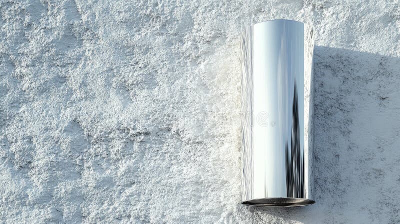 Modern Stainless Steel Wall Lamp on Textured White Wall Stock Image ...