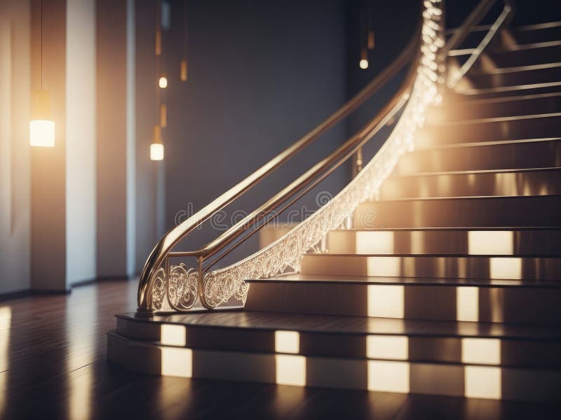 Modern Staircase Background Stylish Interior. Ai Generative Stock ...