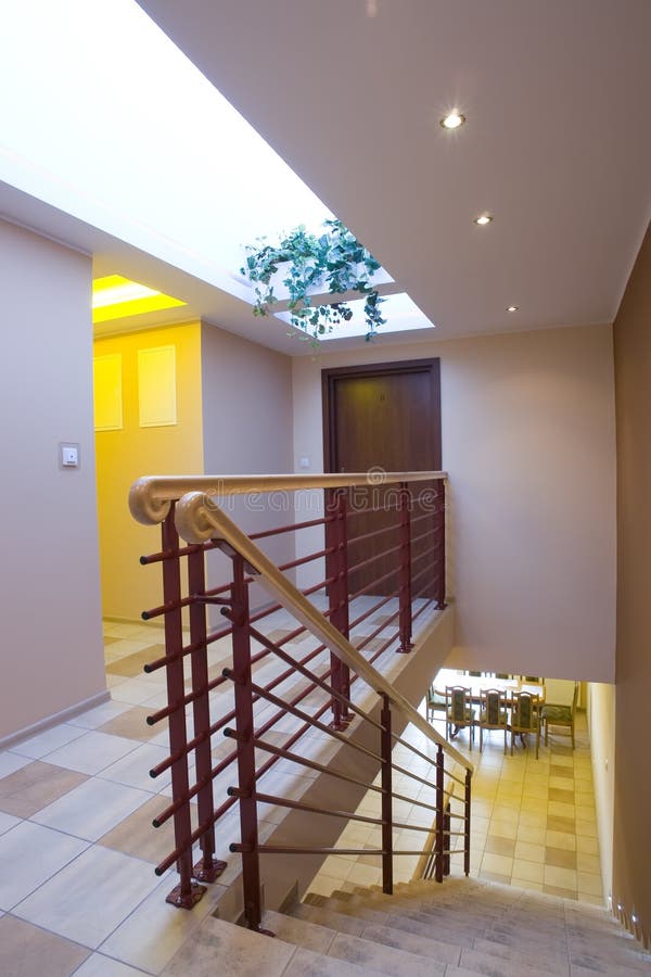 Modern staircase in house stock image. Image of house - 8160385