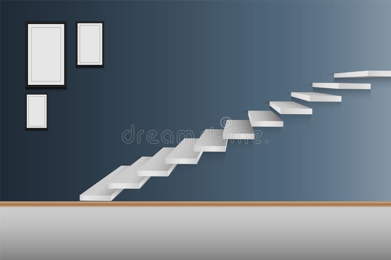 Modern Staircase Interior Design, Vector, Illustration Stock ...