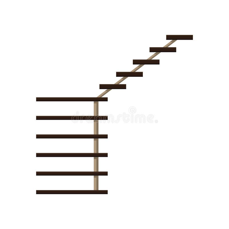 Modern Staircase. Isolated Cartoon Flat Vector Icon of Stairs Stock ...