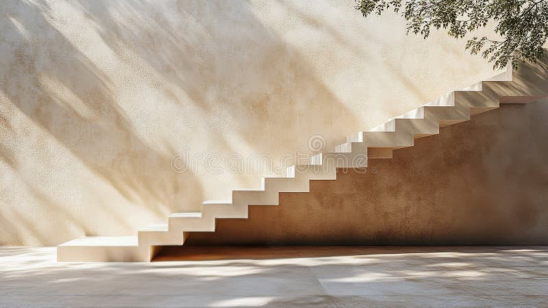 Modern Staircase in Minimalist Interior Design Illuminated by Natural ...