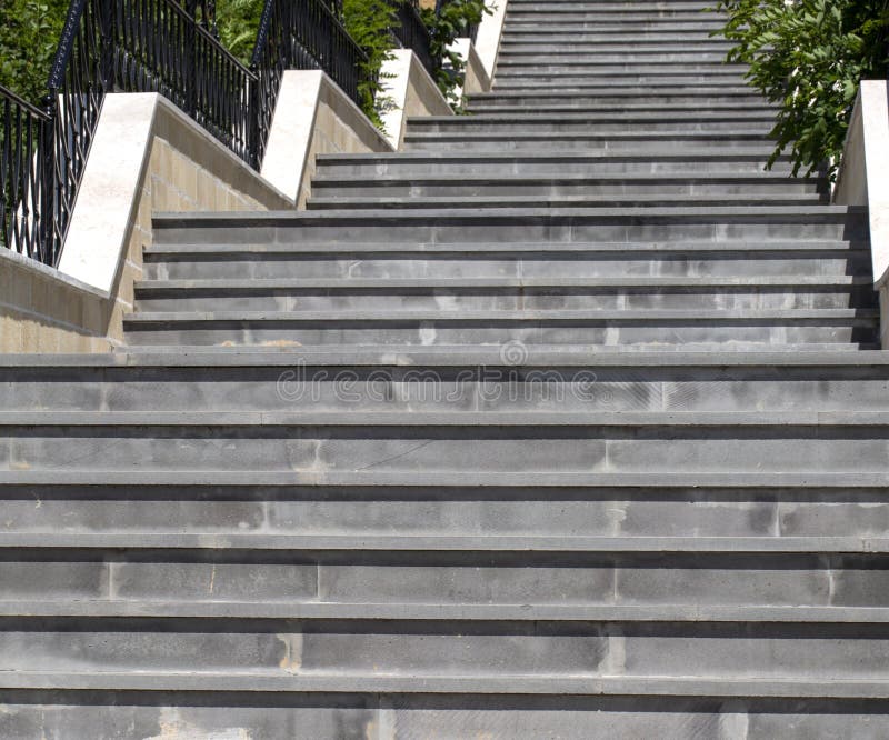 Modern Staircase in the Park with Ascending Stairs Stock Image - Image ...