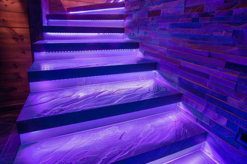 Modern Stairs with LED Lighting Stock Image - Image of elegant, stairs ...