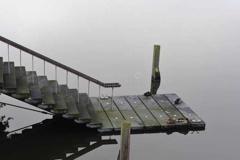 Modern stairs in water stock image. Image of stair, waterfront - 16266225