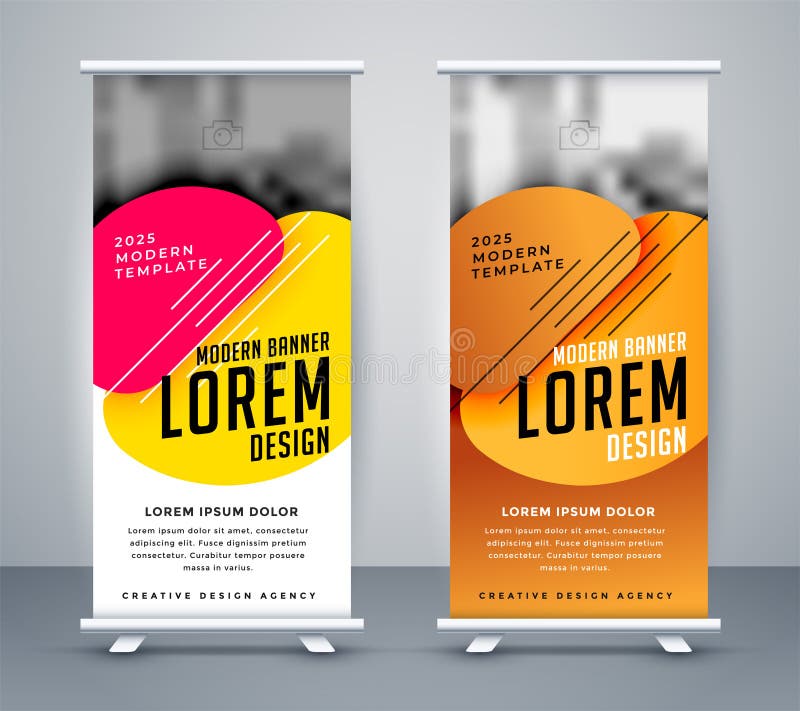 Modern Standee Design in Abstract Style Stock Vector - Illustration of ...