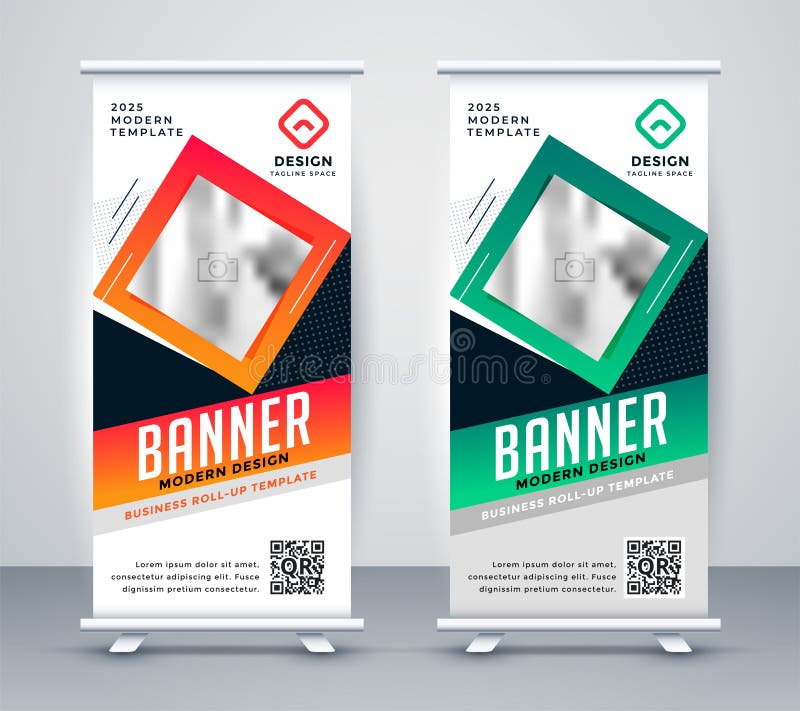 Modern Standee Rollup Presentation Banner Stock Vector - Illustration ...