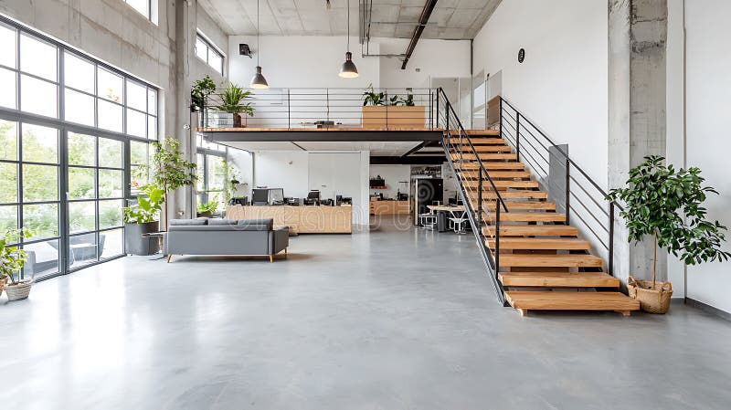 Modern Startup Office Interior with Open Space Design Stock ...