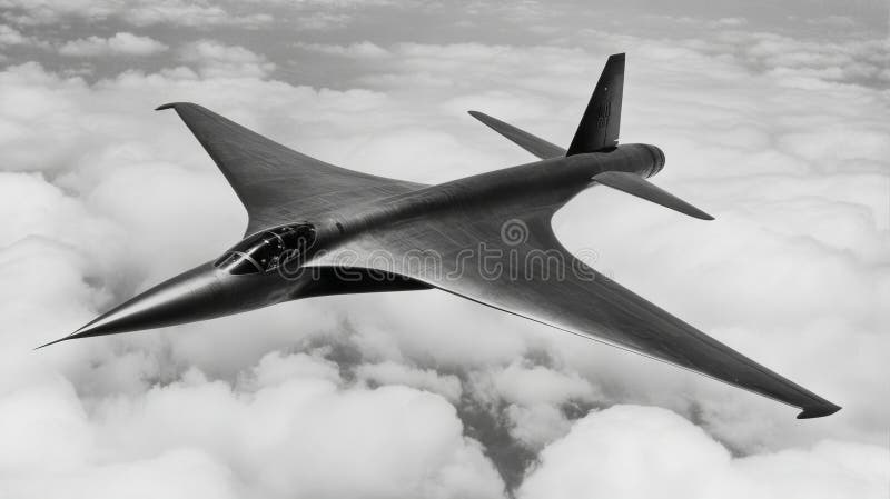 A Modern Stealth Bomber Flying High Above the Clouds Bathed in Golden ...