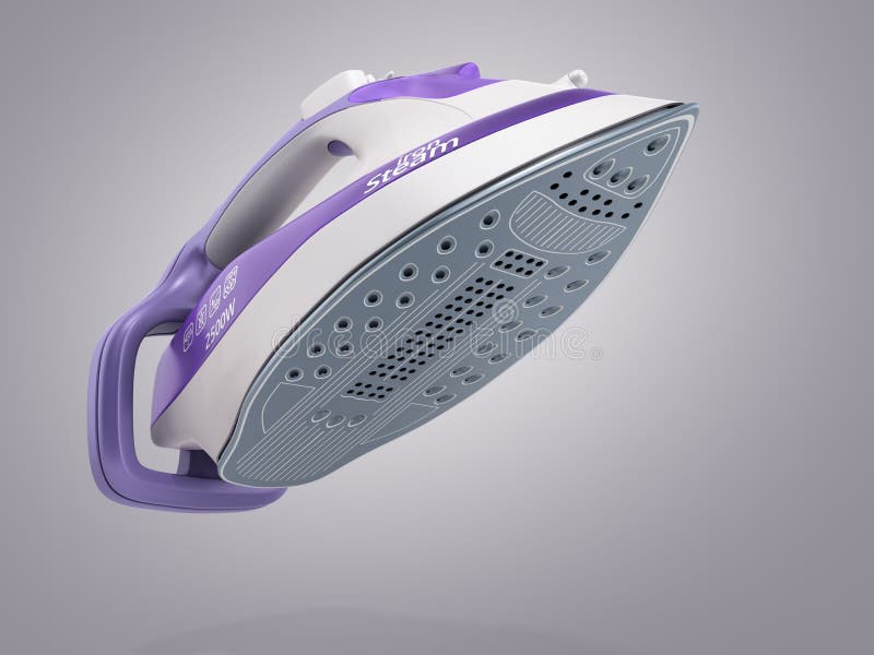 Modern Steam Iron 3d Render on Grey Stock Illustration - Illustration ...