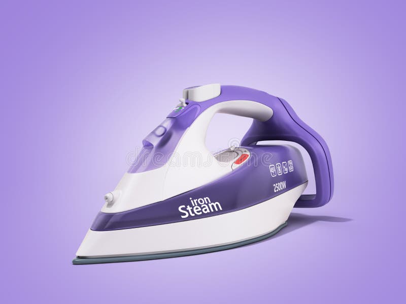 Modern Steam Iron 3d Render on Blue Stock Illustration - Illustration ...