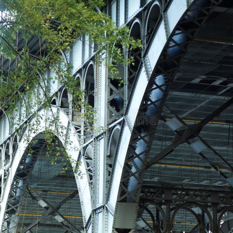 Modern Steel Bridge Structure Stand Stock Image - Image of newyork ...