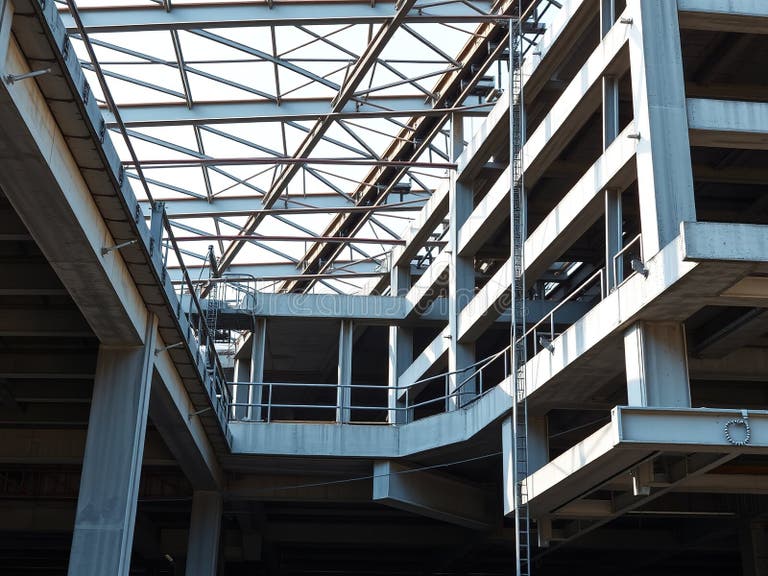 Modern Steel Framework Structure Under Construction Detailed ...