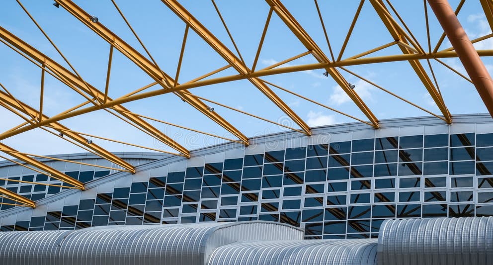 Modern Steel and Glass Structure Stock Photo - Image of construction ...