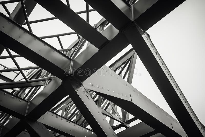 Modern Steel Structure Close-Up Stock Illustration - Illustration of ...