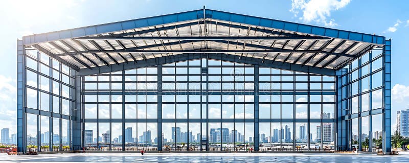 Modern Steel Structure Under Construction, Offering a Panoramic View of ...