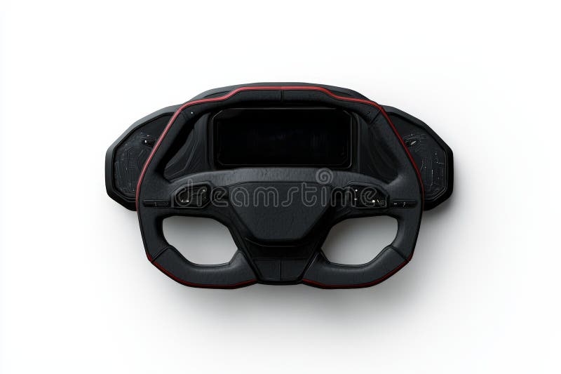 Modern Steering Wheel with Digital Display Stock Illustration ...
