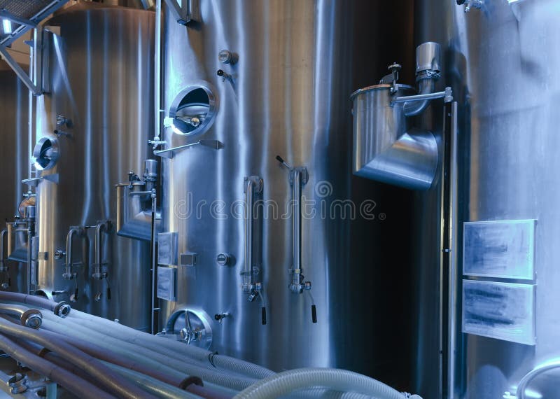 Modern Stell Barrels in Winemaker Stock Image - Image of rioja, steel ...