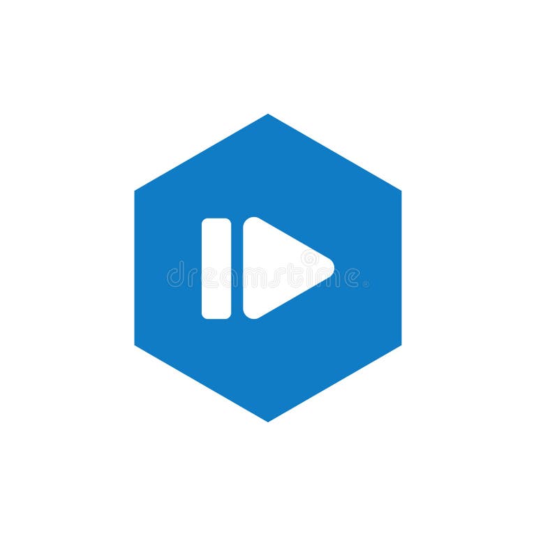 Modern Step Forward Icon Button Logo Stock Vector - Illustration of ...