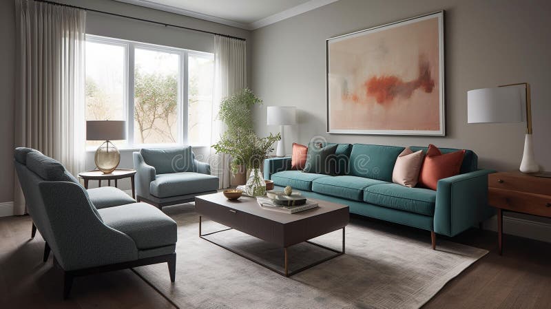 Modern Step into the Harmony of a Well-designed Living Room, Featuring ...