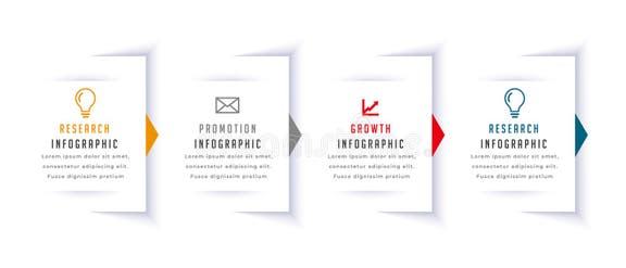 Modern 4 Step Infographic Category Chart Banner Design Stock Vector ...