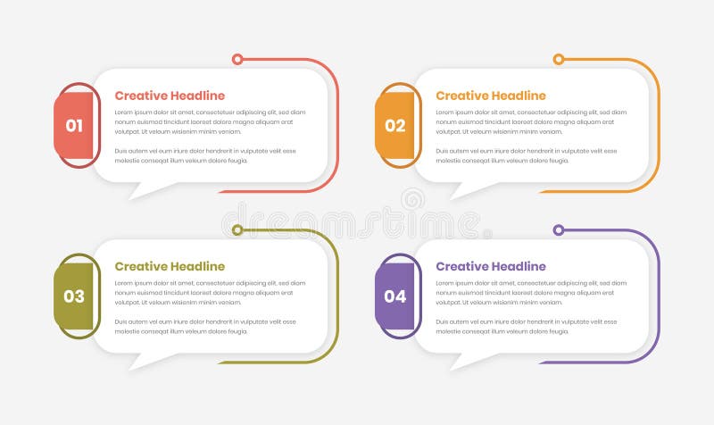 Modern Steps Infographic Text Presentation Template with Message Bubble ...