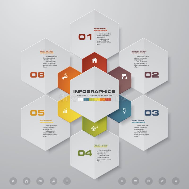 Modern 6 Steps Process. Simple&Editable Abstract Design Element Stock ...