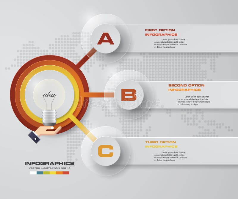 Modern 3 Steps Process. Simple&Editable Abstract Design Element Stock ...