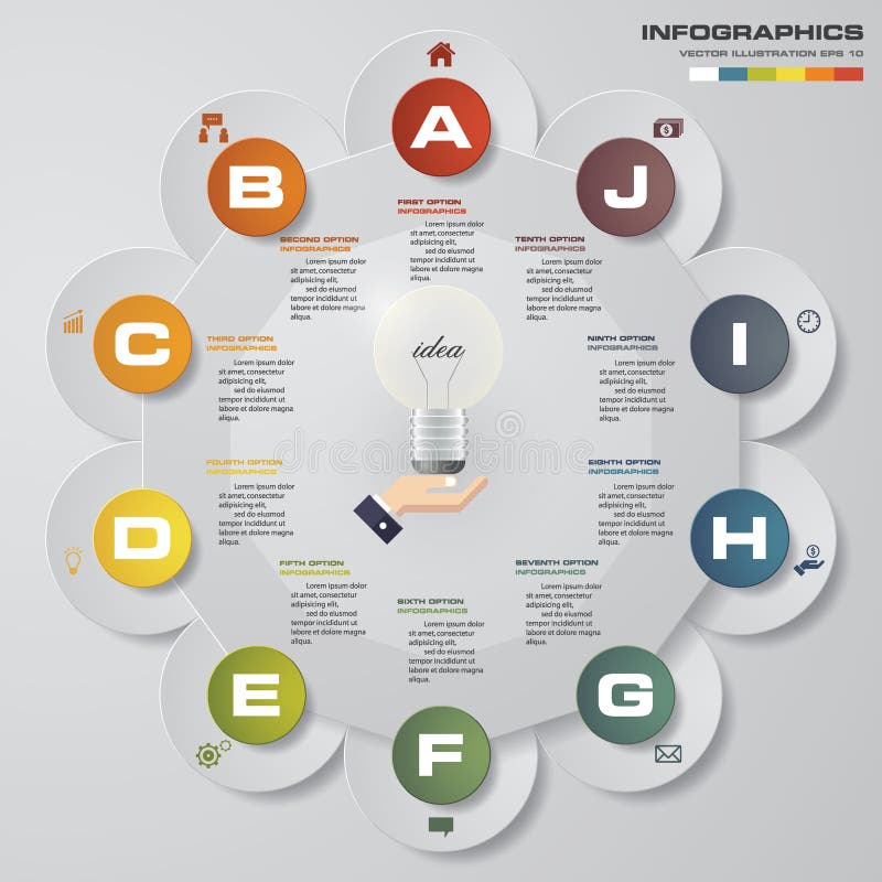 Modern 10 Steps Process. Simple&Editable Abstract Design Element Stock ...