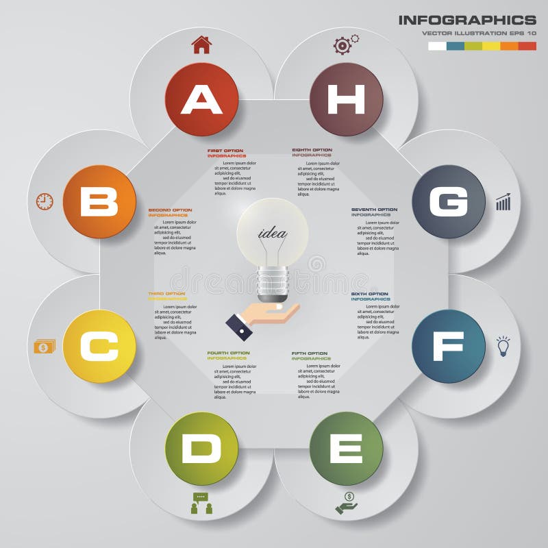 Modern 8 Steps Process. Simple&Editable Abstract Design Element Stock ...