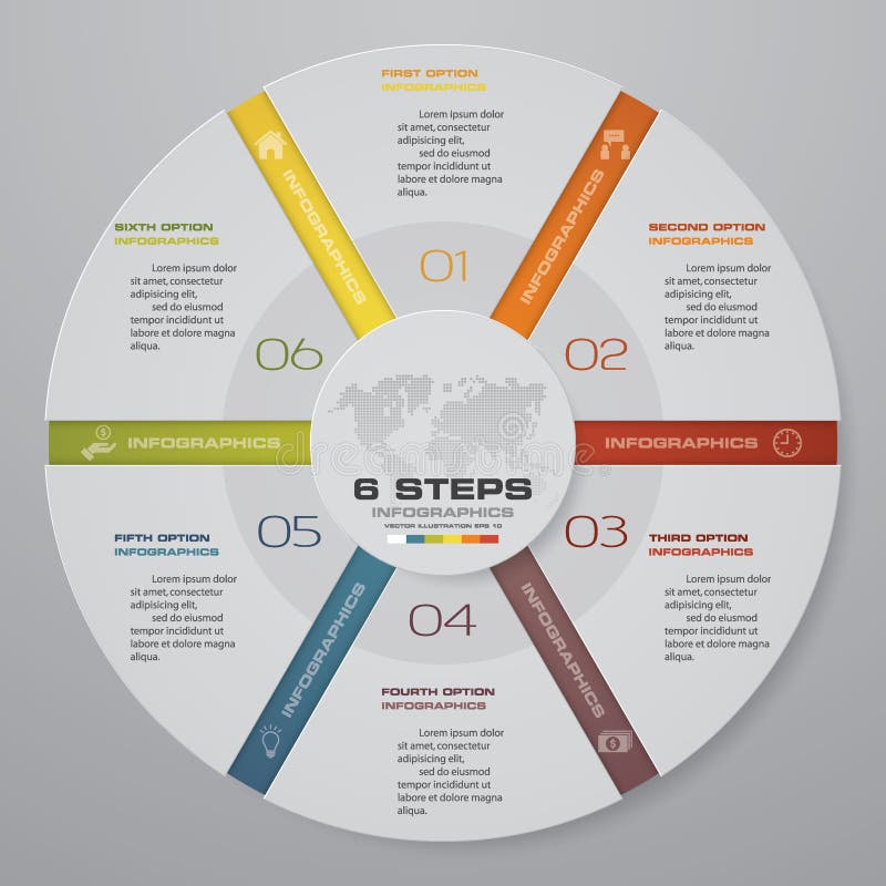 Modern 6 Steps Process. Simple&Editable Abstract Design Element. EPS10 ...
