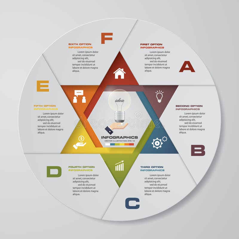 Modern 6 Steps Process. Simple&Editable Abstract Design Element Stock ...