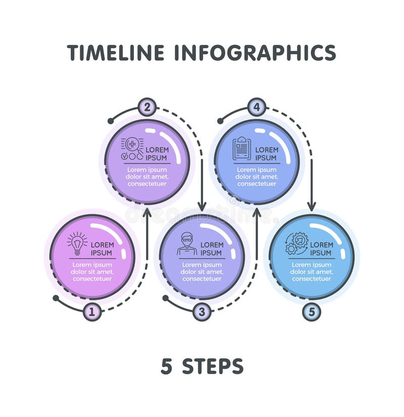 Infographic Vector Concept In Flat Design Style - Timeline Template ...