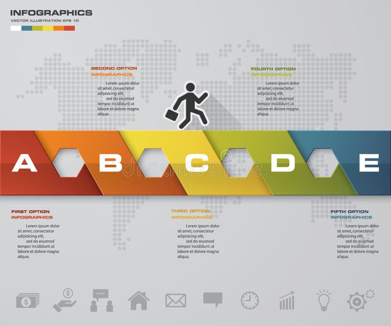 Modern 5 Steps Timeline Template. Graphic or Website Layout Stock ...