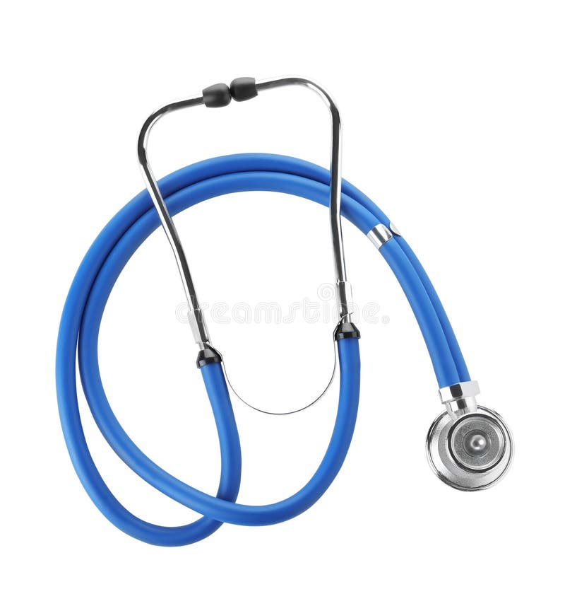 Modern Stethoscope on White Background, Top View Stock Image - Image of ...