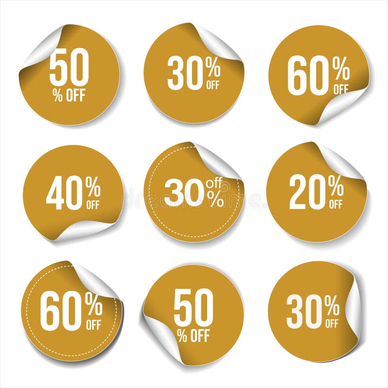 Modern Stickers Super Sale Vector Illustration Collection Stock Vector ...