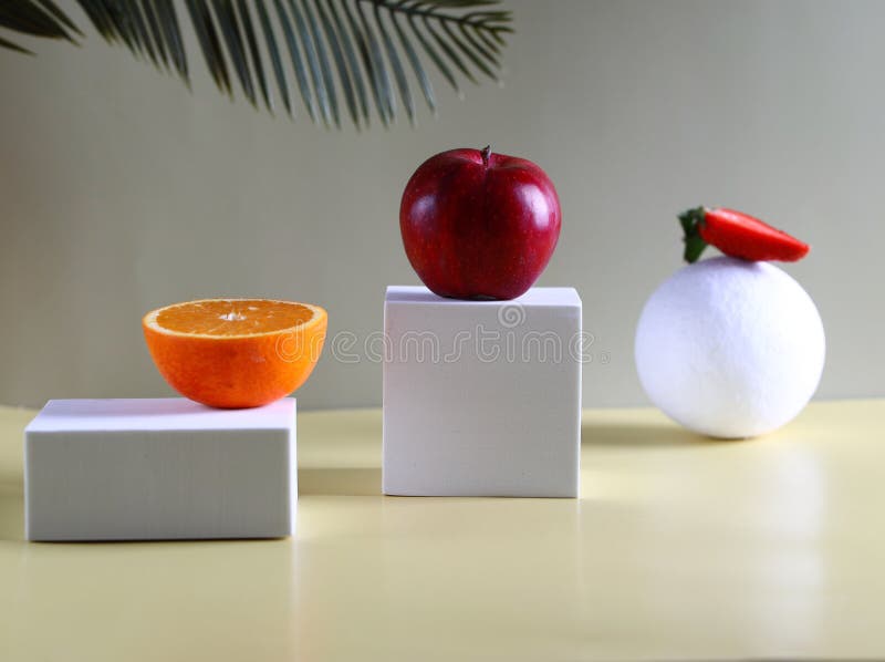 Modern still life fruit stock image. Image of food, design - 216628731