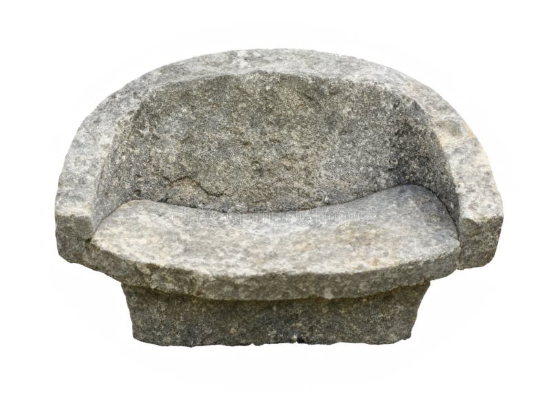 Modern Stone Bench Isolated on White Background Stock Photo - Image of ...