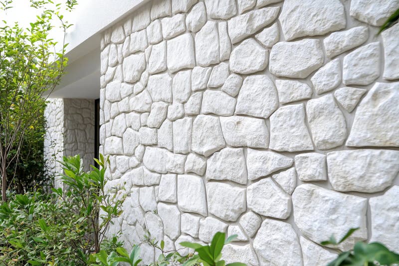 Modern Stone Cladding Creating a Textured Wall Design Stock Image ...