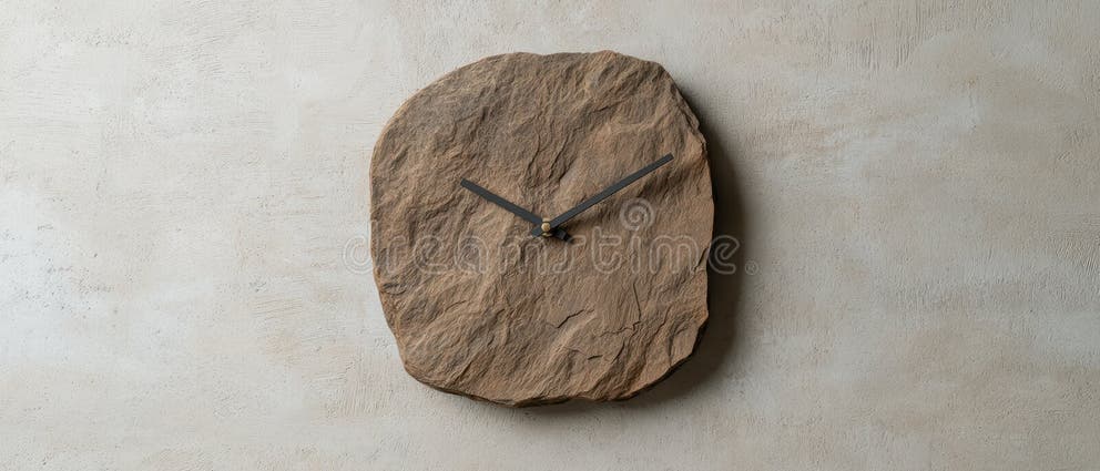 Modern Stone Wall Clock with Black Hands Stock Illustration ...